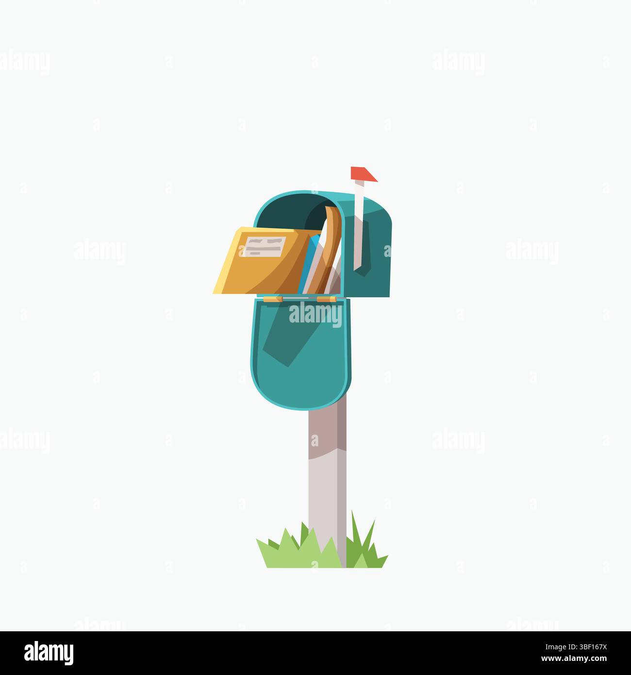 Green mailbox icon cartoon hi-res stock photography and images - Alamy