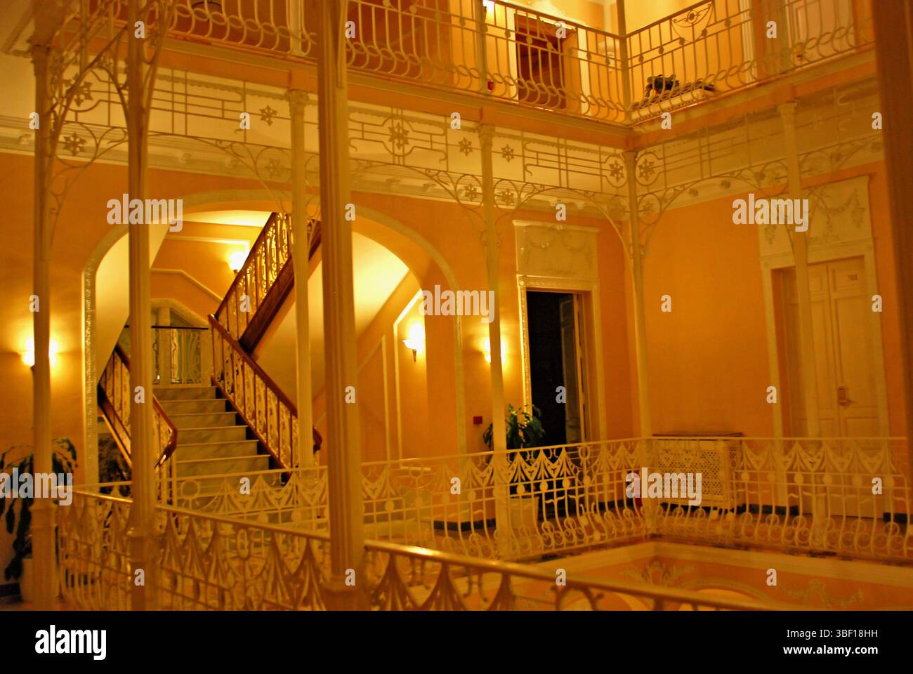 Amazing entrance hall of the hotel with extraordinary architecture in ...