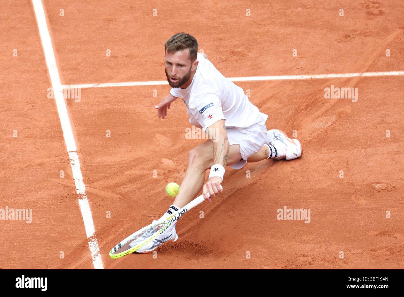 Roland Garros, Paris, France. 29th May, 2025. French Open tennis tounament: Corentin Moutet (FRA ...