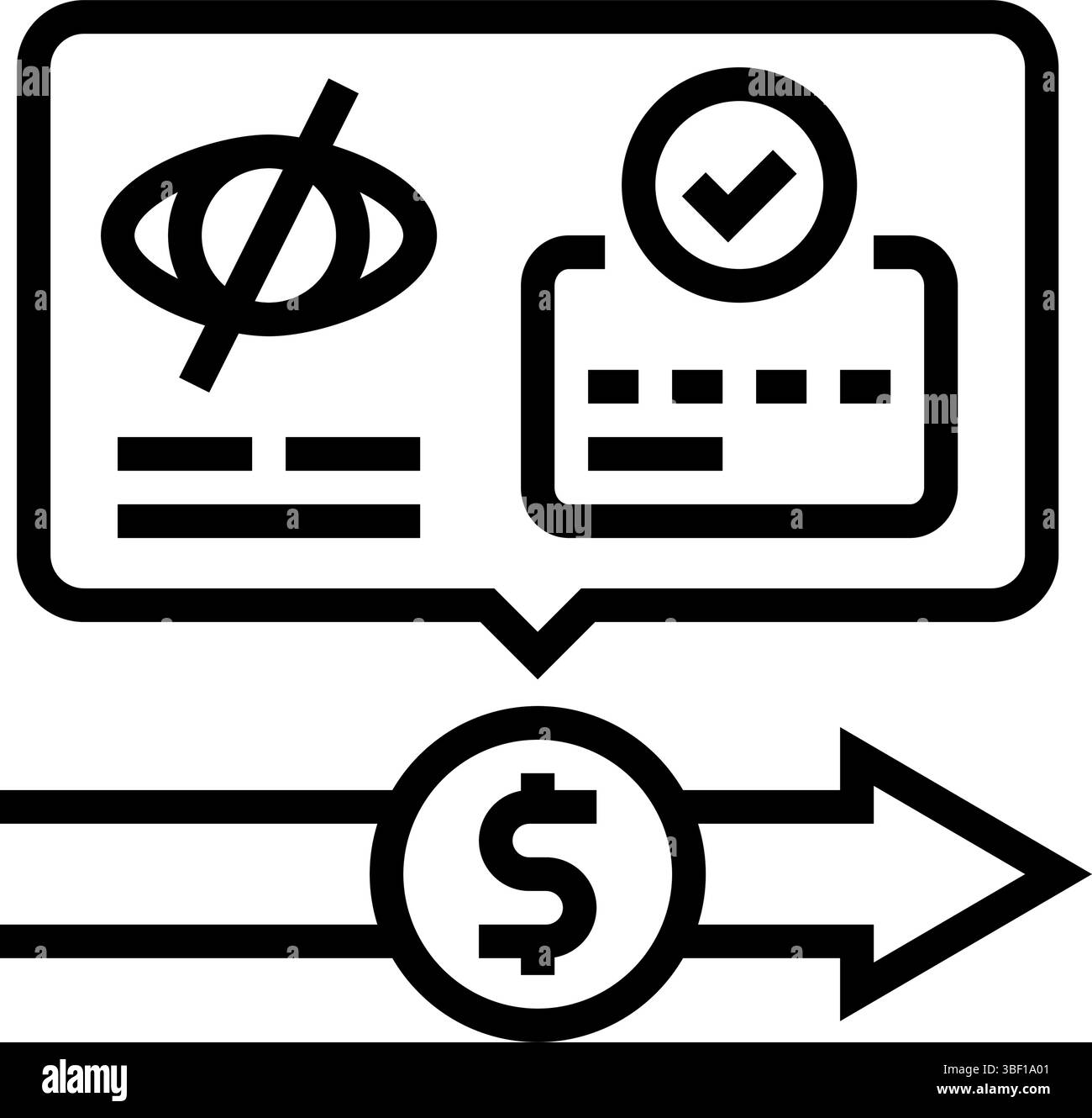 invisible payments fintech line icon vector illustration Stock Vector ...