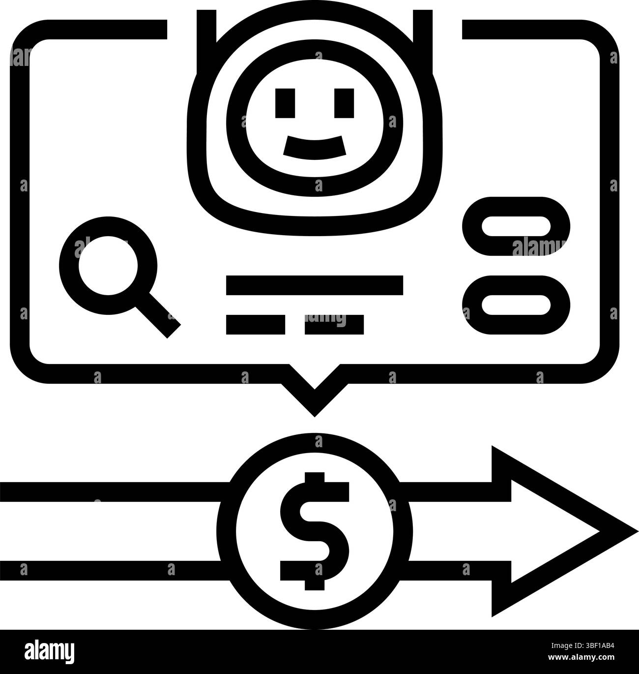 transaction monitoring ai fintech line icon vector illustration Stock ...