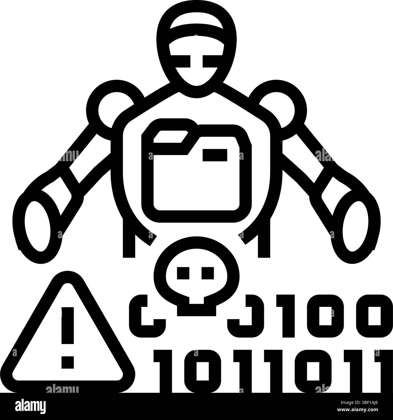 synthetic data fraud detection fintech line icon vector illustration ...