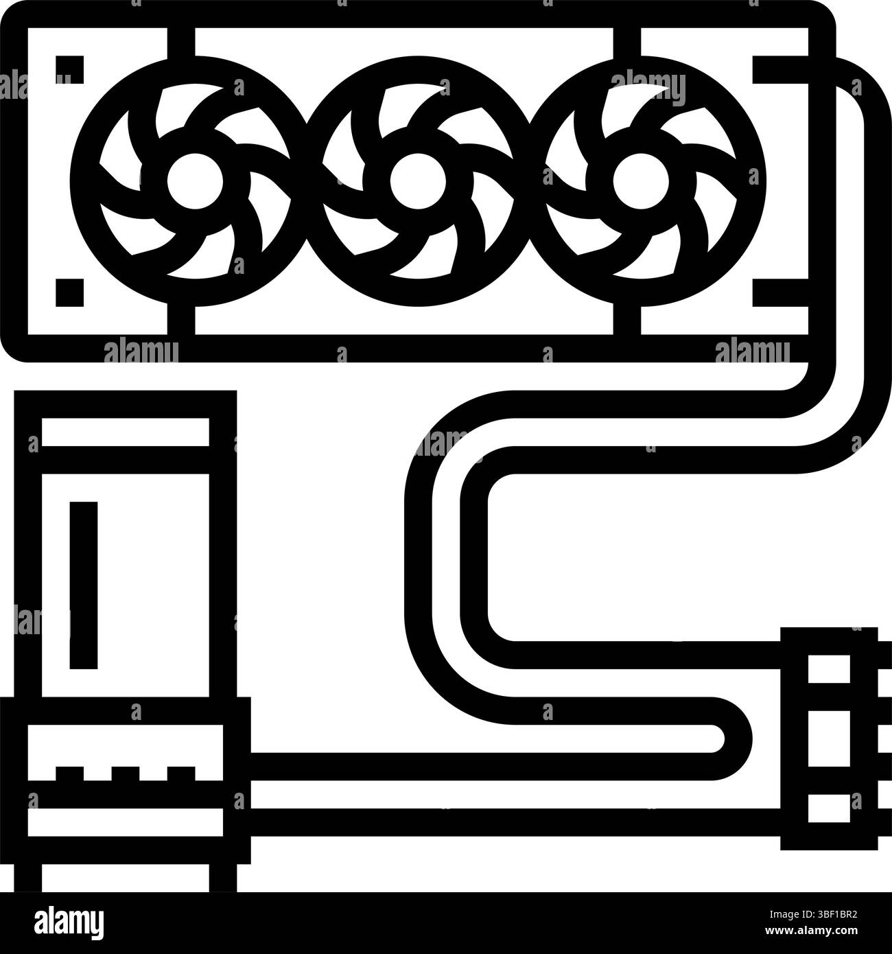 liquid cooling system gaming pc line icon vector illustration Stock ...