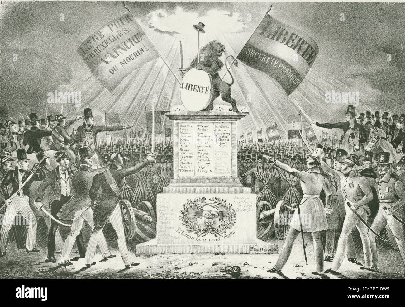 Belgium, Loose, Eugène de, Dédié a Tout Vrai Belge, Allegorie on the ...