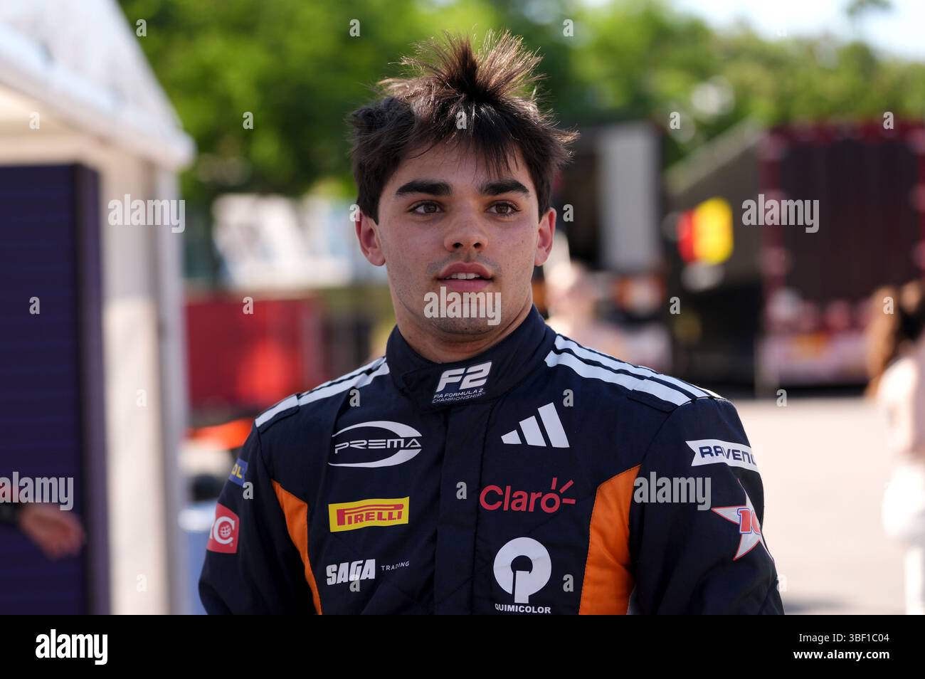 PREMA Racing driver Sebastian Montoya ahead of F2 qualifying at the ...
