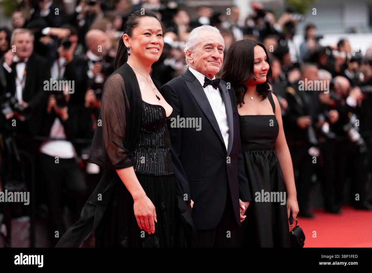 Tiffany Chen, from left, Robert De Niro, and Helen Grace De Niro pose ...
