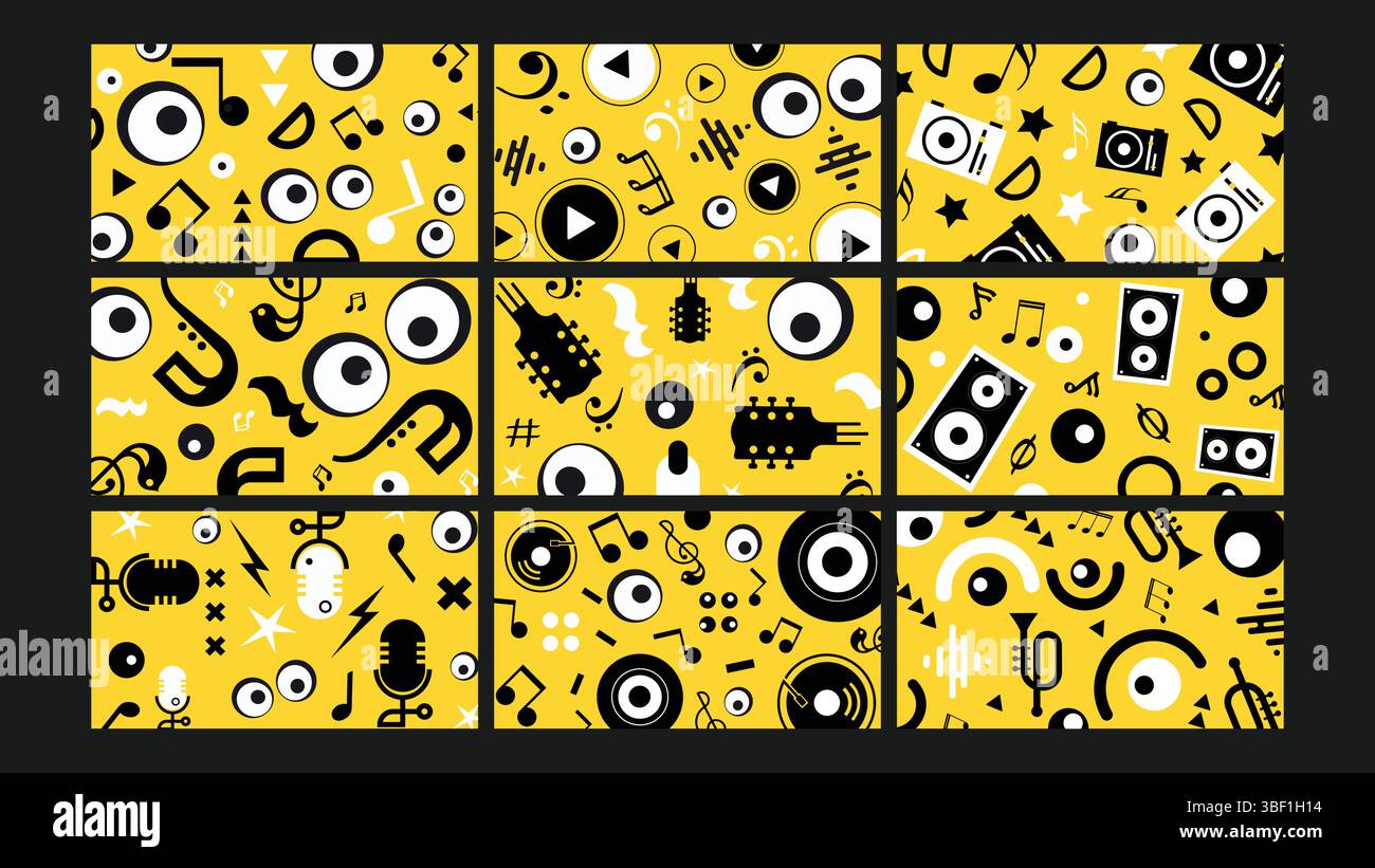 Musical background notes radio Stock Vector Images - Alamy