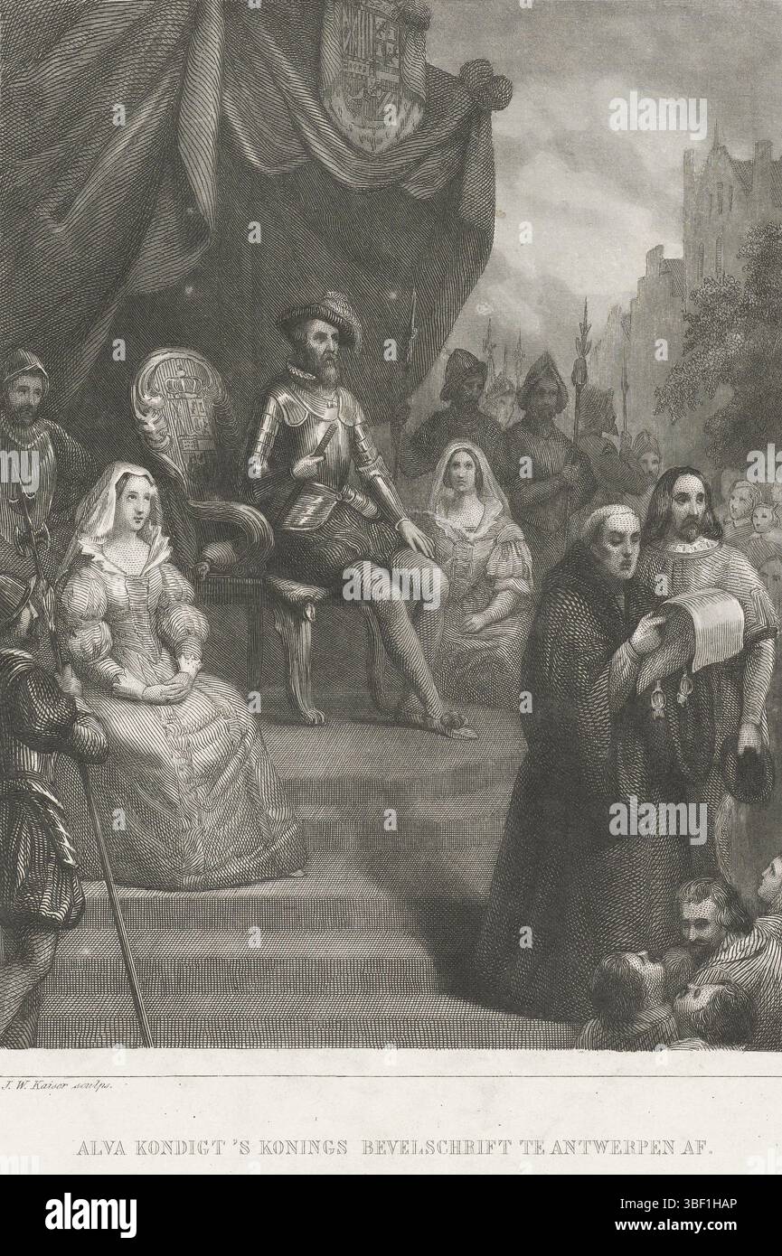 The Netherlands, Kaiser, Johann Wilhelm (I), Alva announces the king's ...