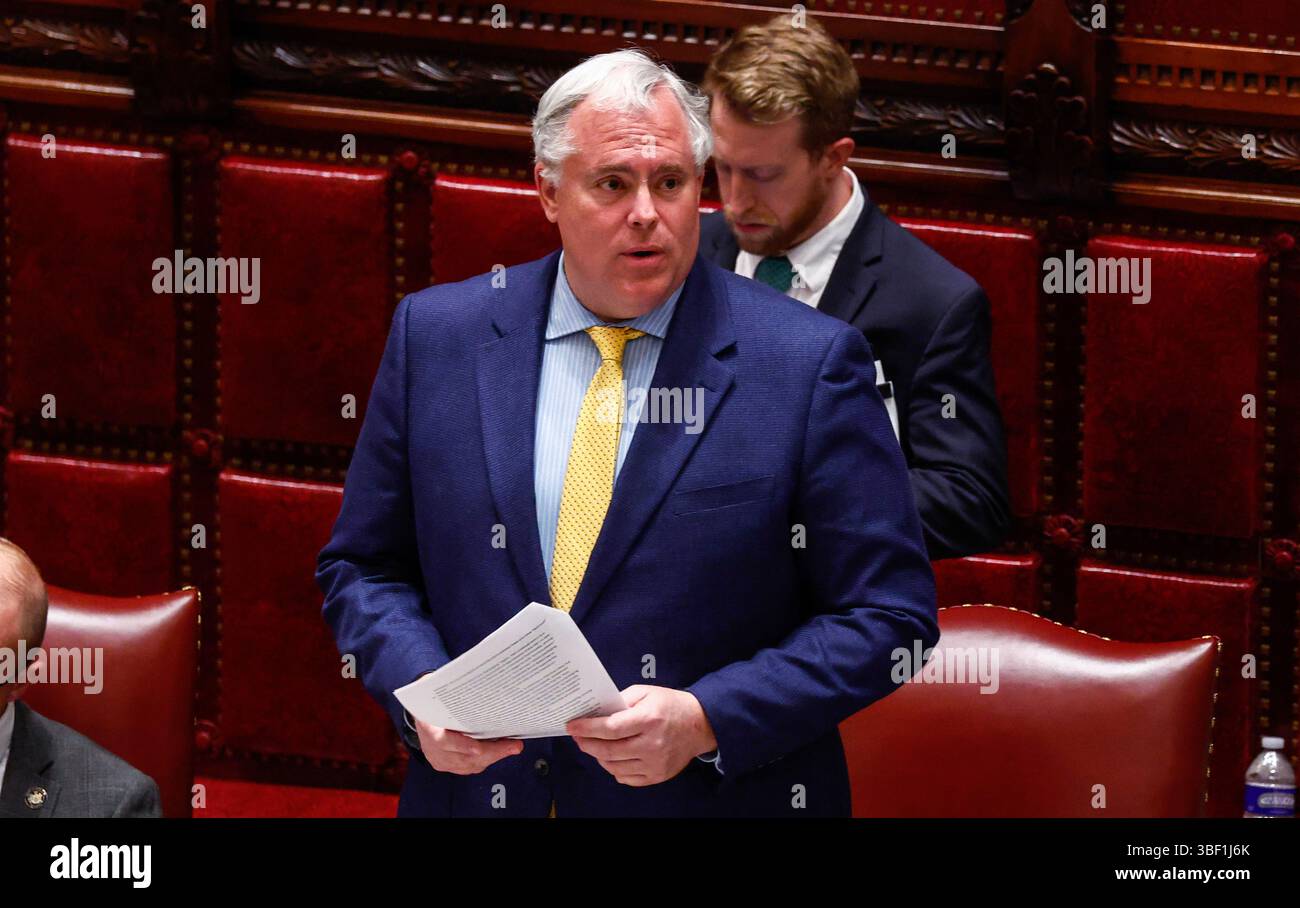New York State Senator Daniel G. Stec speaks on the State Capitol ...