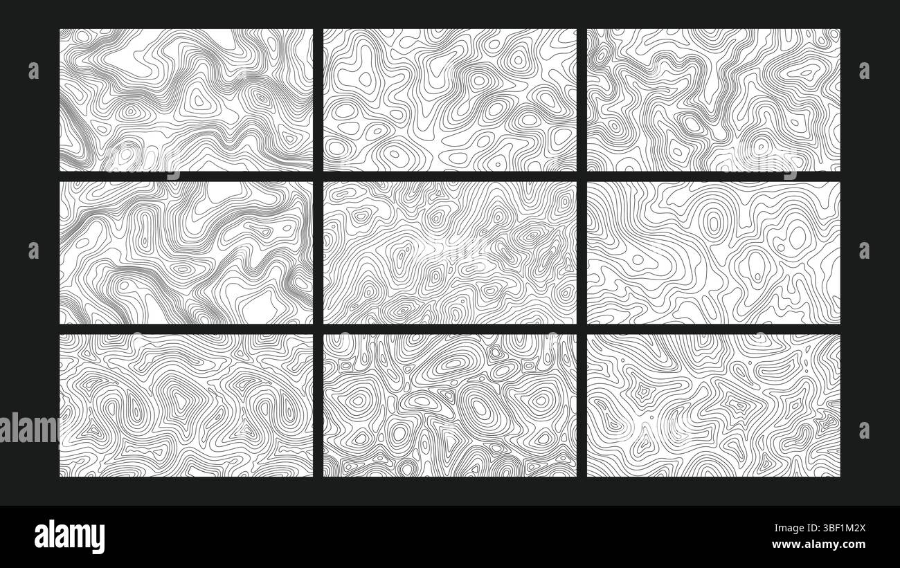 Topographic map white lines Black and White Stock Photos & Images - Alamy