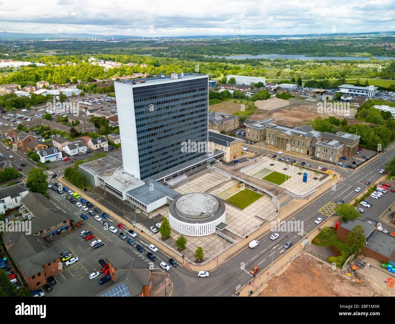 Hamilton, South Lanarkshire, Scotland, UK. 30th May 2025. Aerial view ...