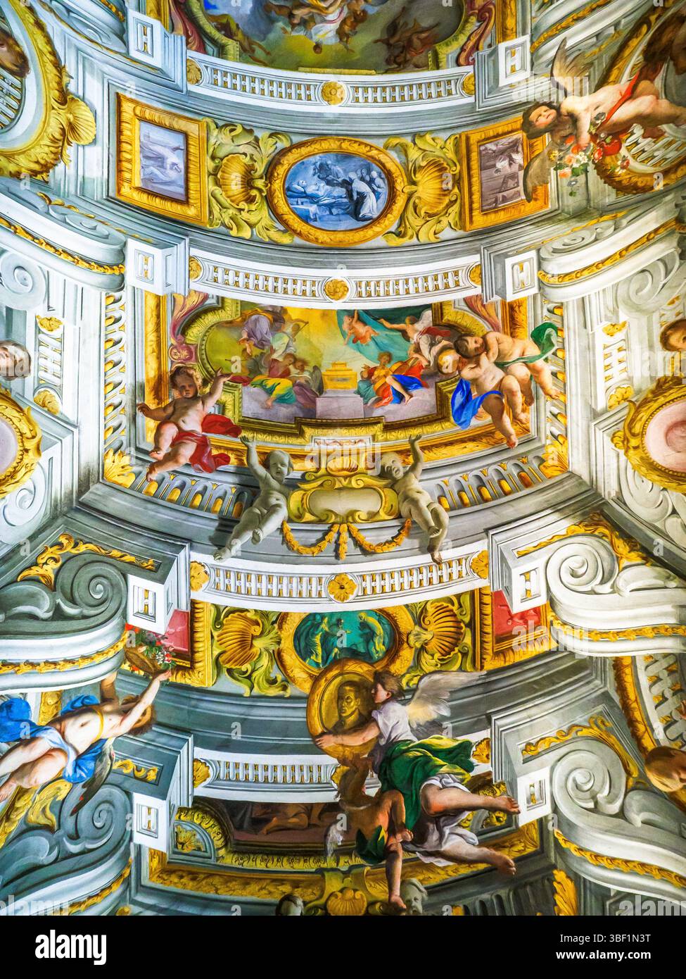 Ceiling in the corridor with perspective decoration by Andrea Pozzo and ...