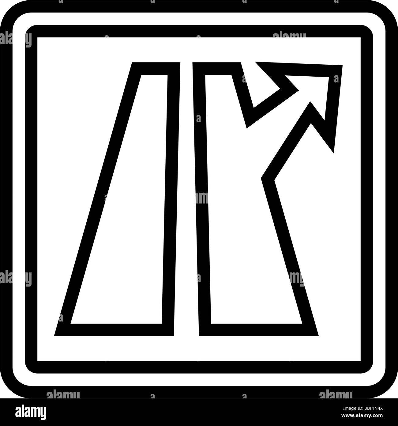 exit ramp highway road line icon vector illustration Stock Vector Image ...