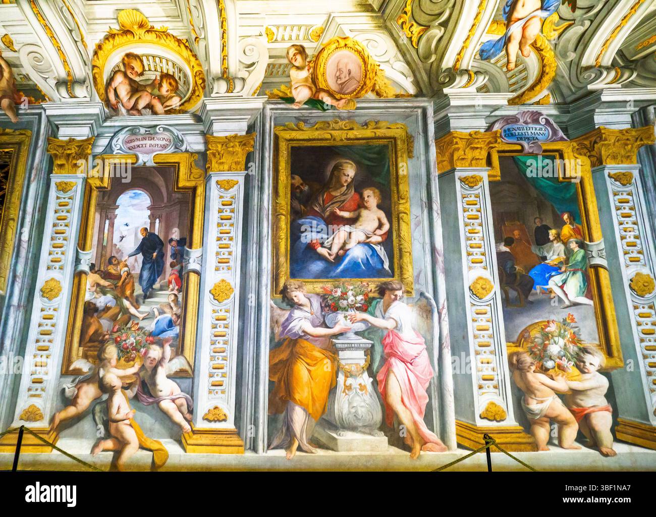 Detail in the corridor with perspective decoration by Andrea Pozzo and ...