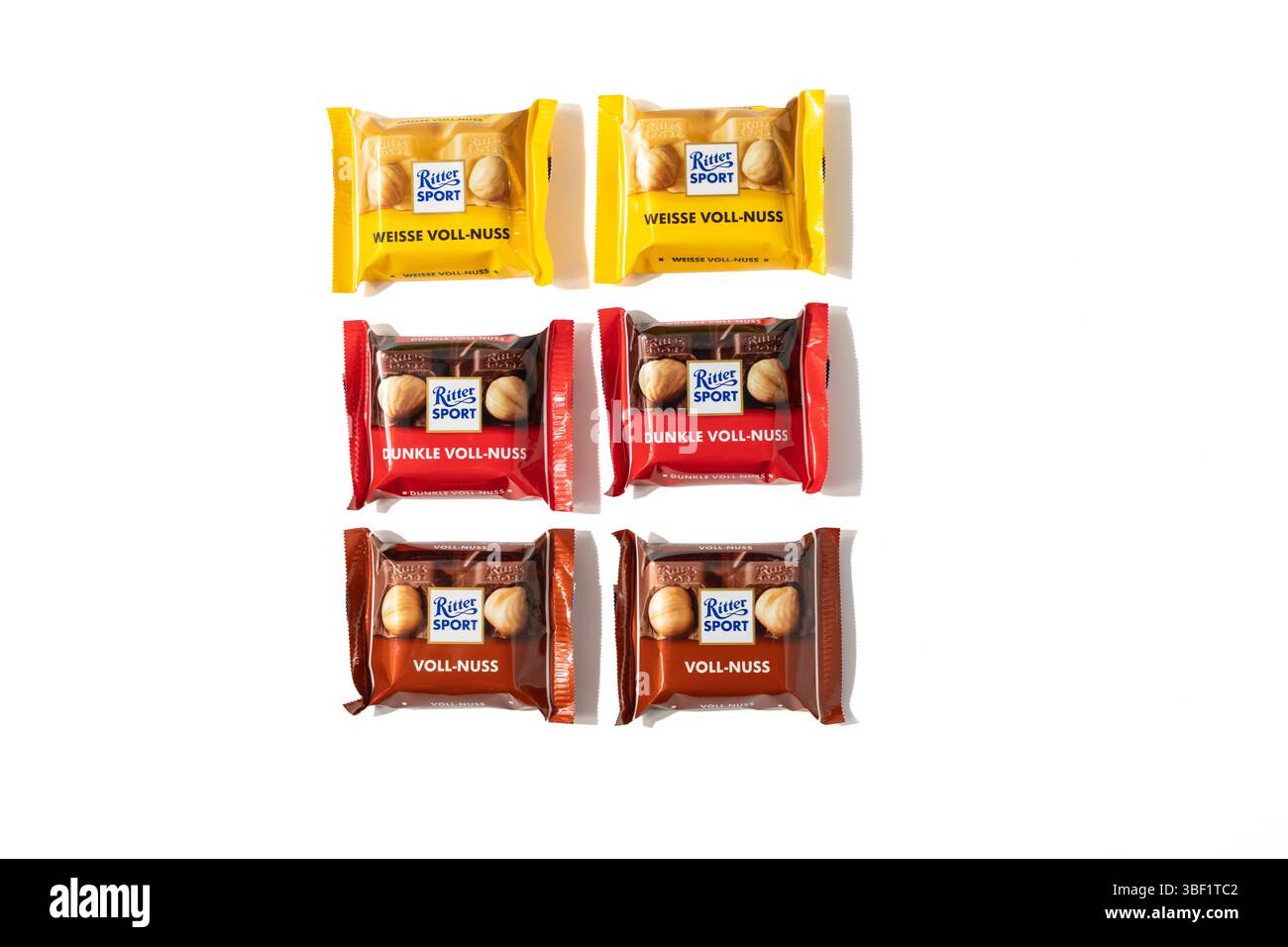 Ritter Sport Mini Varieties. Six mini Ritter Sport chocolate bars in ...