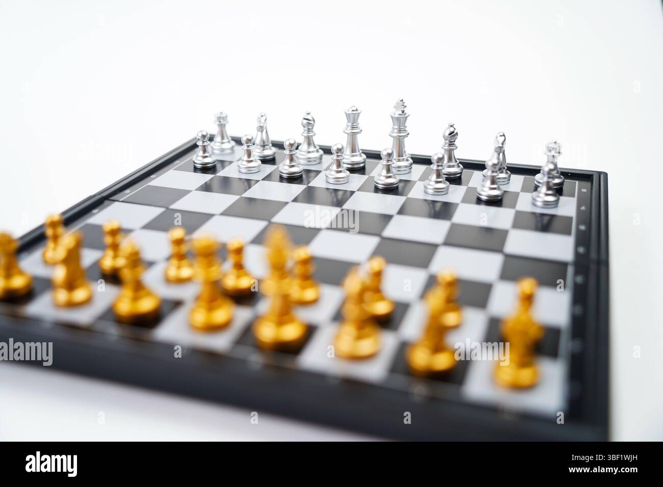 A chess board with pieces. Strategy, business, political games and ...