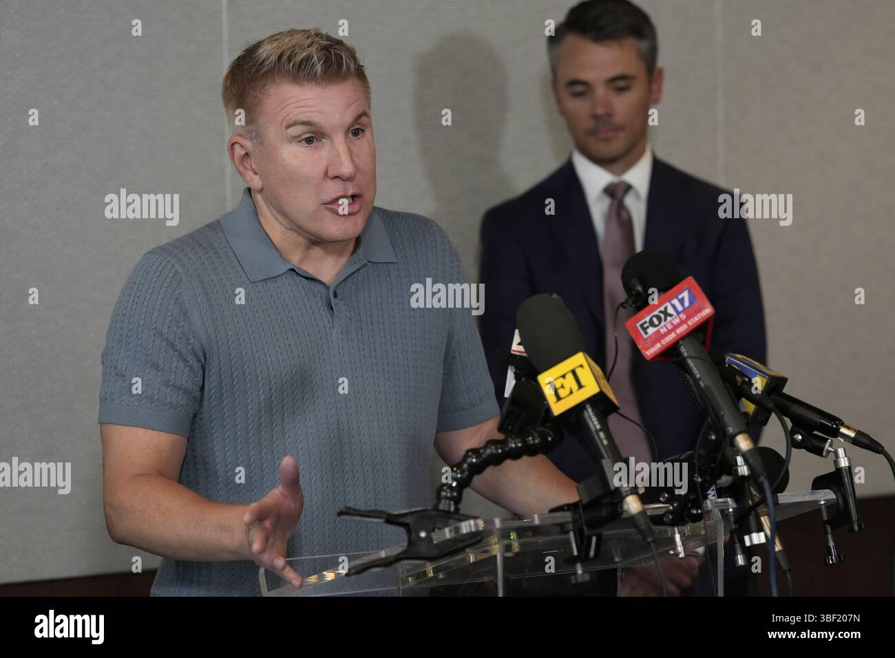 Reality television star Todd Chrisley speaks during a news conference ...