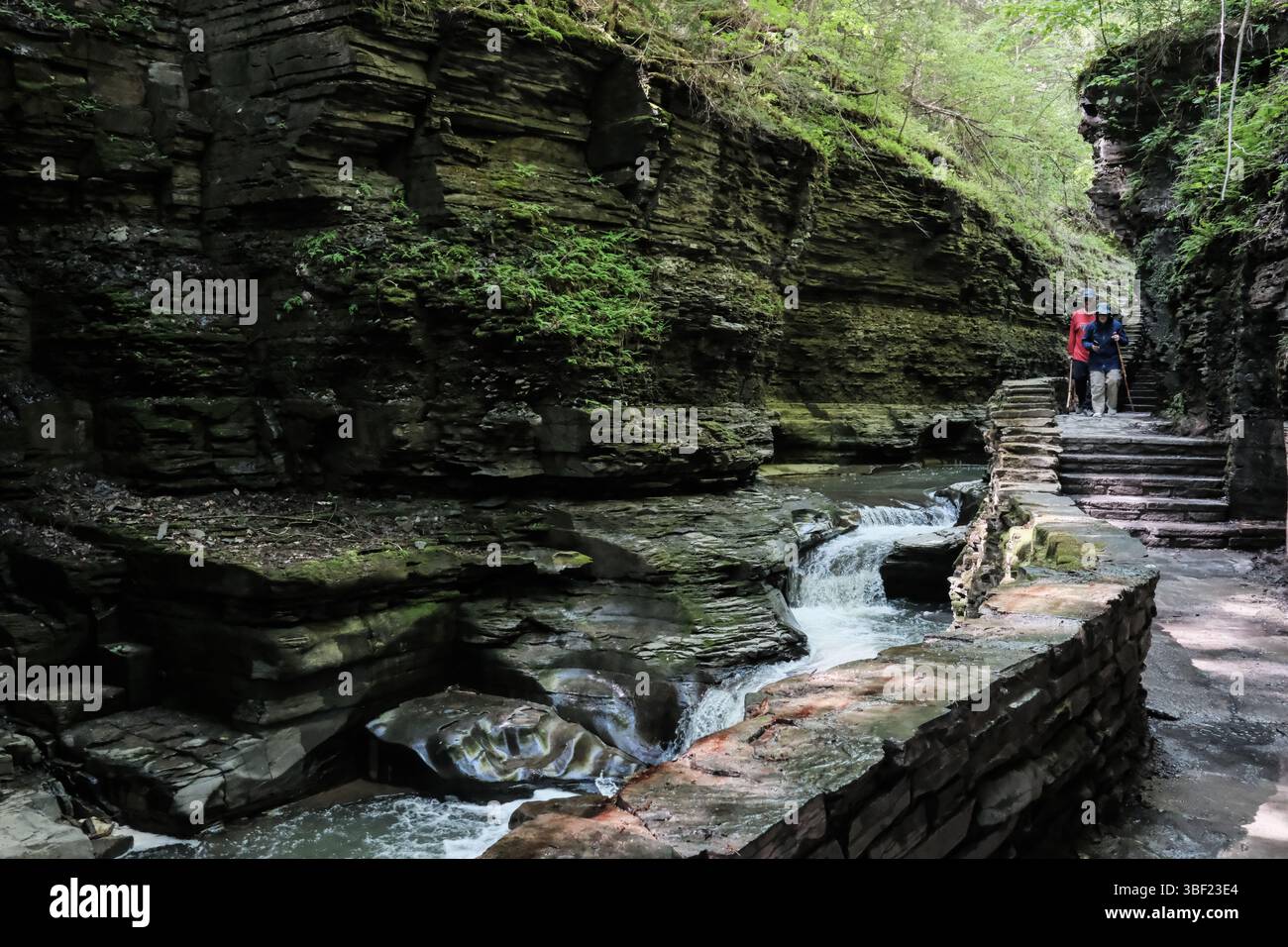 Watkins Glenn State Park Gorge Trail and falls near Seneca Lake, Finger ...