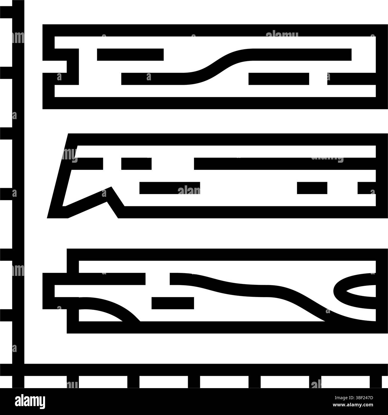 cutting wood beams and rafters line icon vector illustration Stock ...