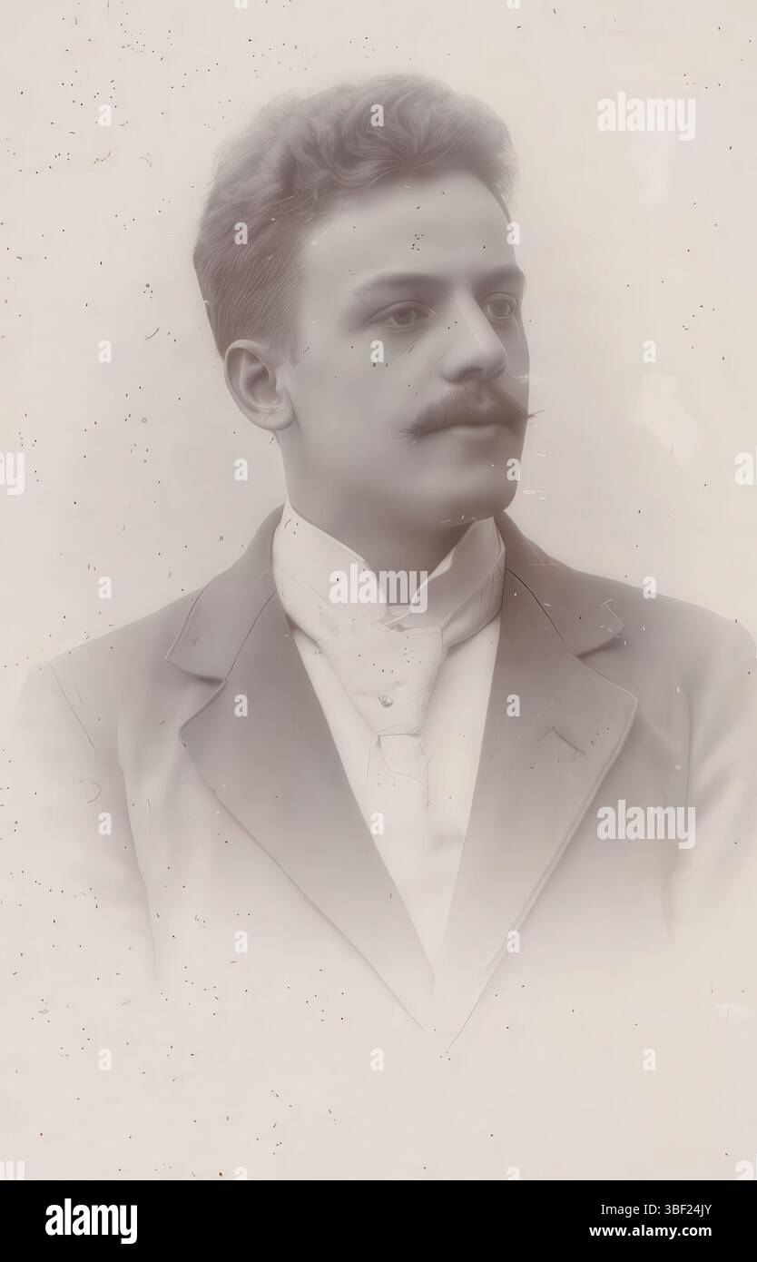 Sweden, Portrait of a man with mustache, This photo is part of an album ...