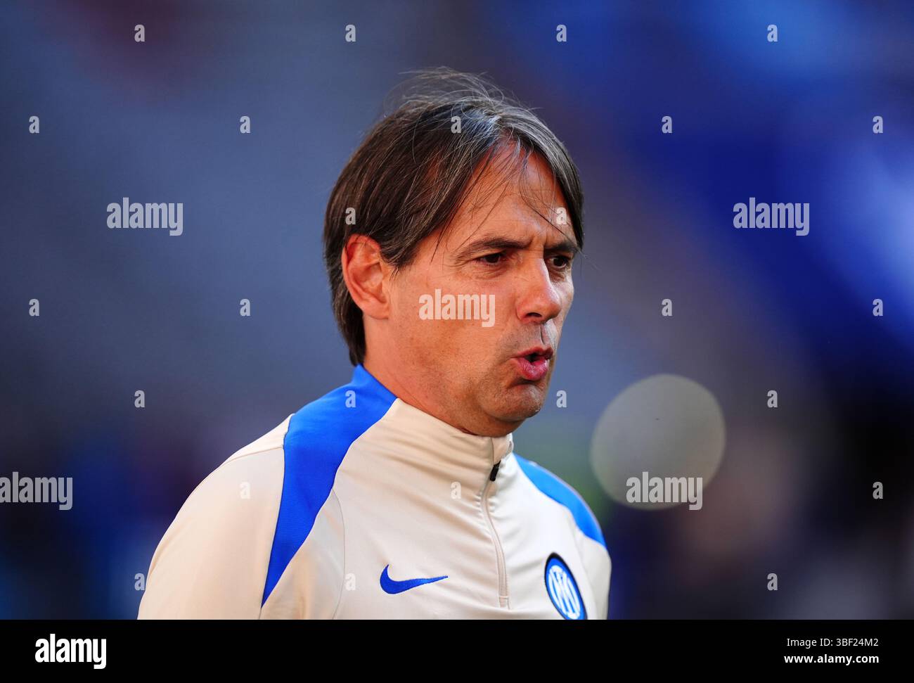 Inter Milan manager Simone Inzaghi during a training session at the ...