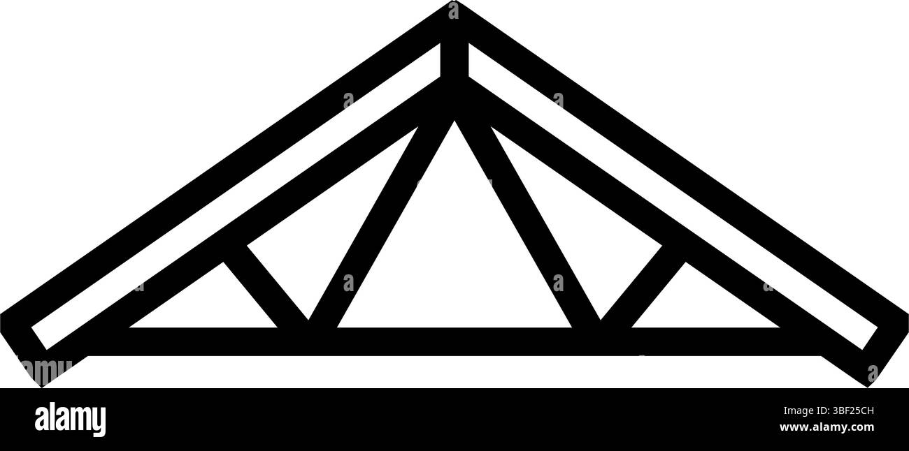 roof trusses wood frame house line icon vector illustration Stock ...