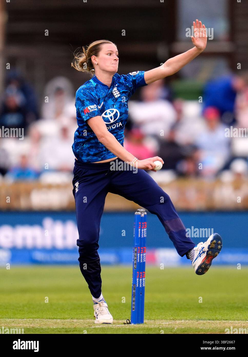 England's Lauren Bell bowling during the first Women's One Day ...