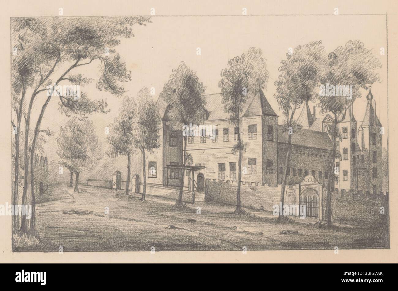 View of Develstein Castle, drawing, prints, topography, height 162 mm ...