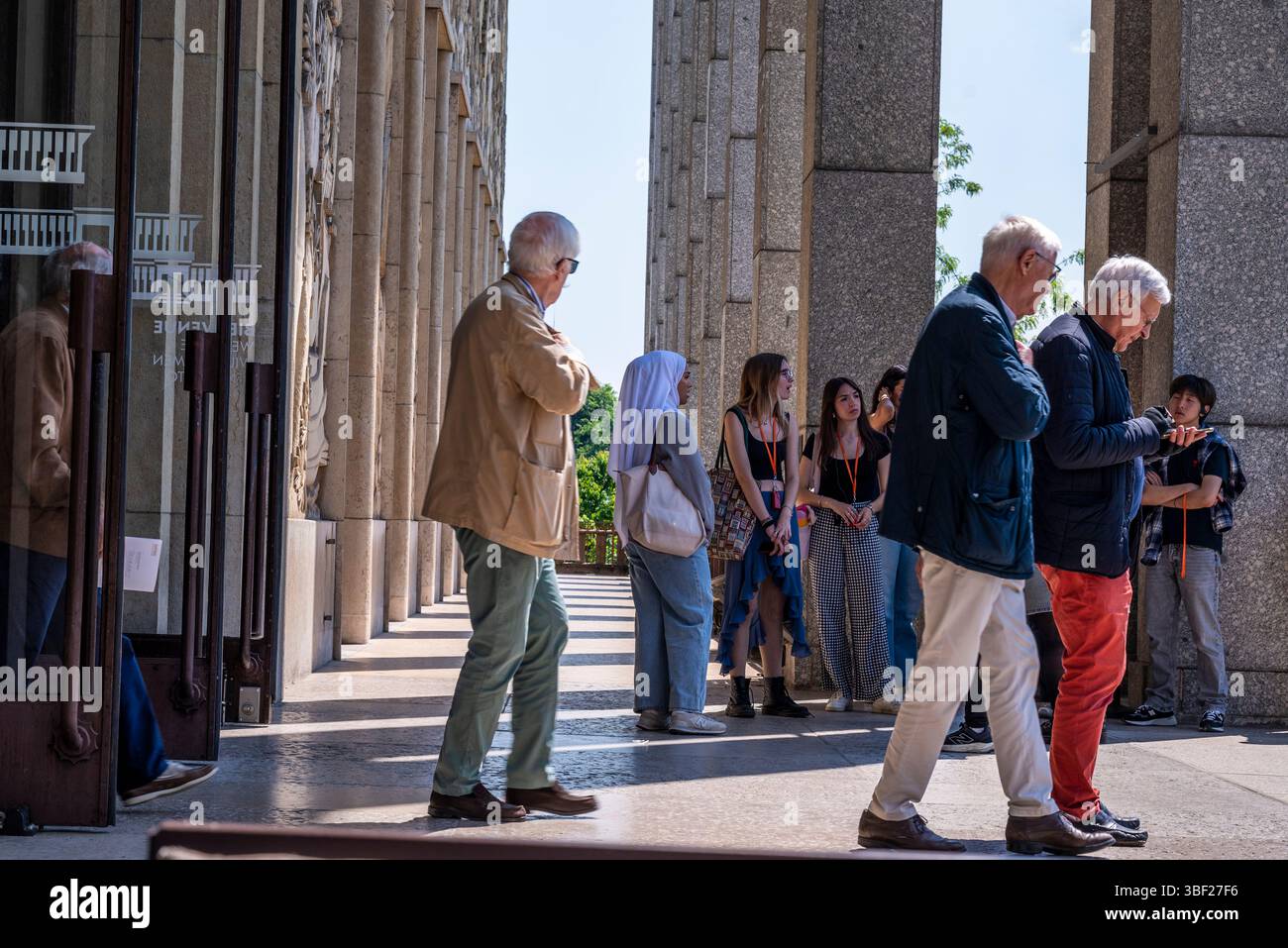 People at the entrance of the National Museum for the History of ...