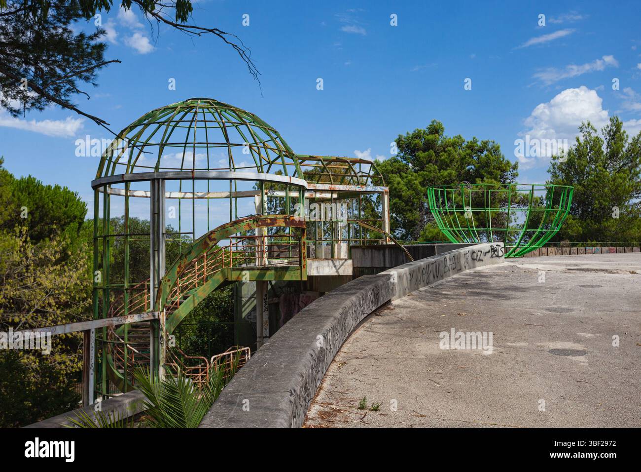 The abandoned structure of the Panorâmico de Monsanto, located in the ...