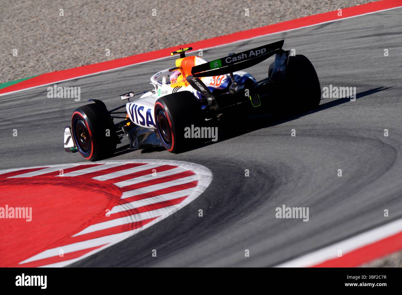 Racing Bulls' Liam Lawson during free practice 2 at the Circuit de ...