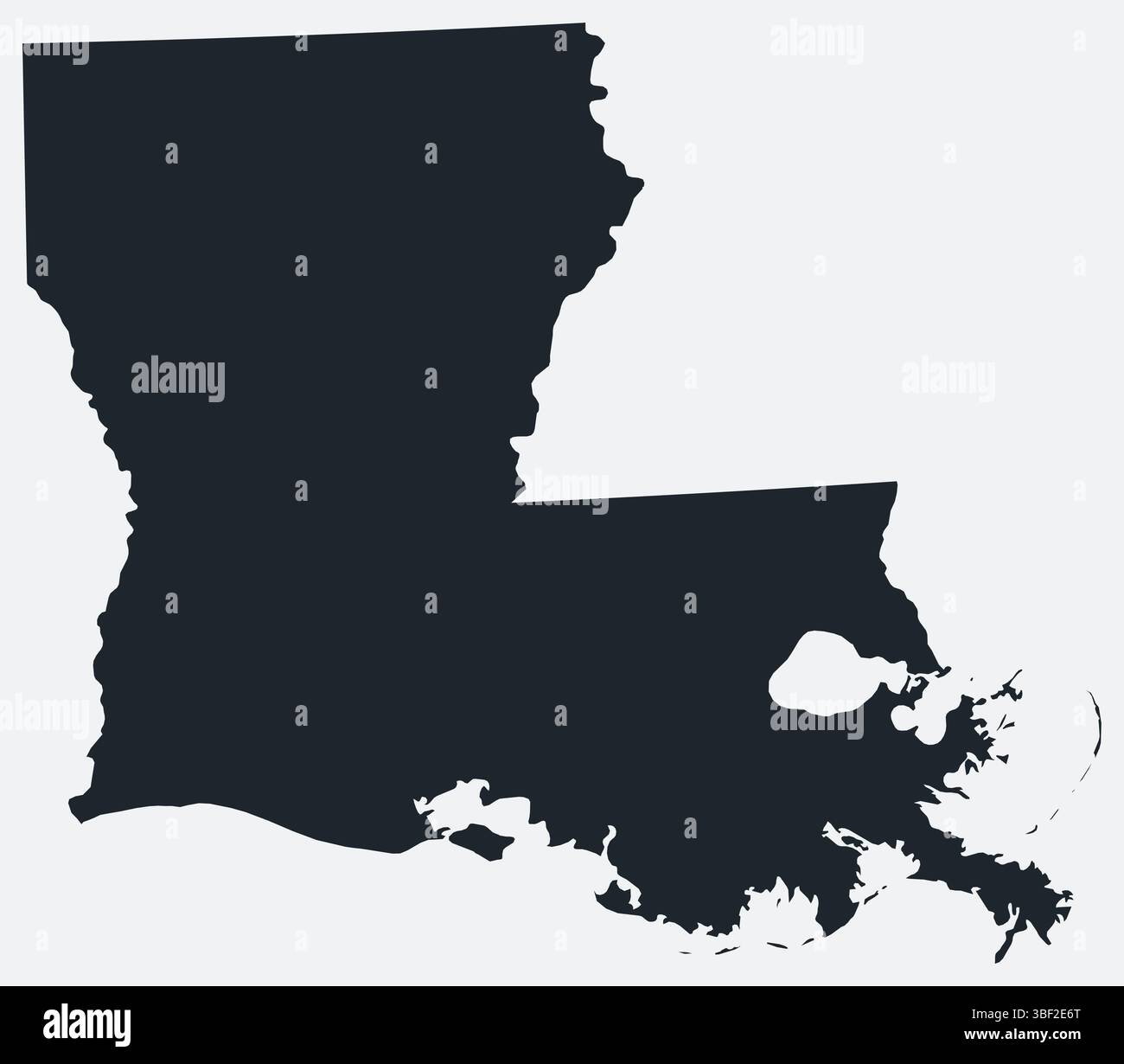 Louisiana map. Just a simple border map. Shape of the state. Flat blank ...
