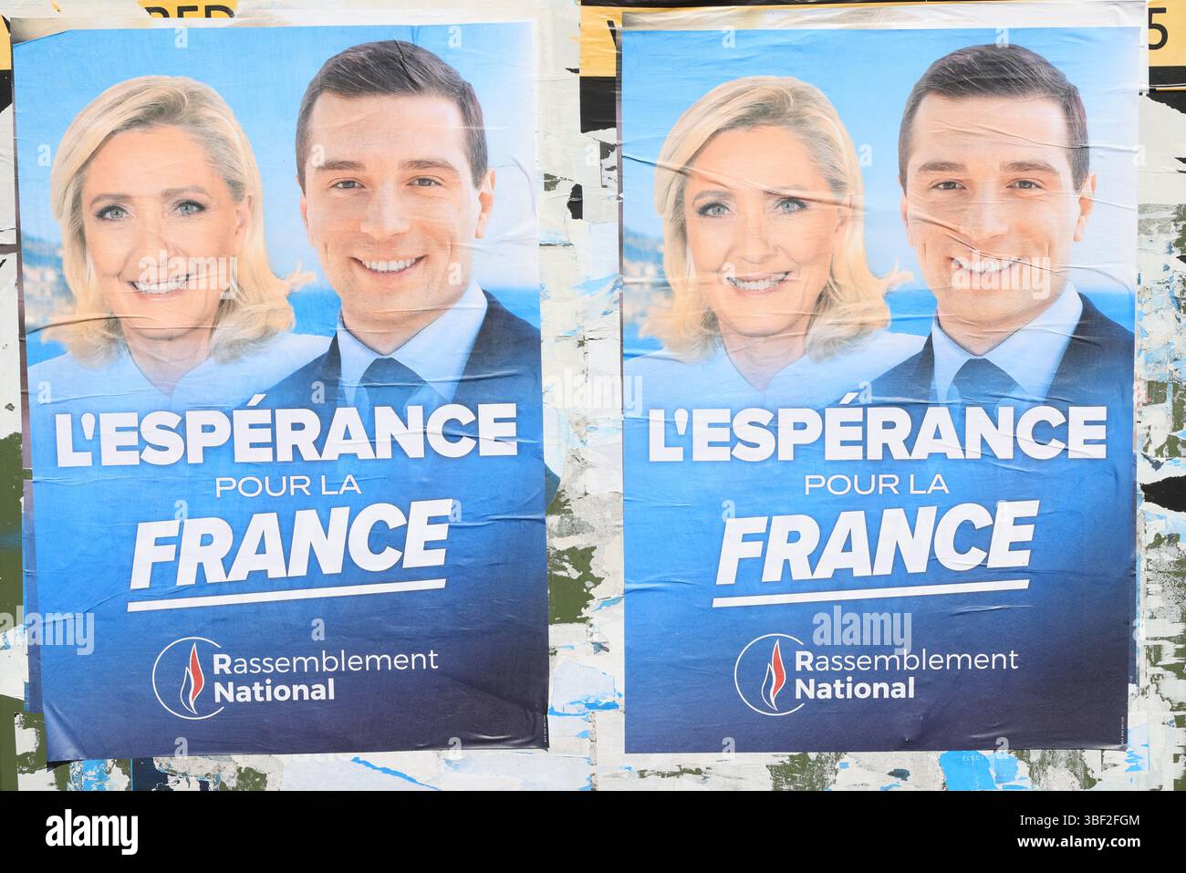 Hope for France. Poster of the "National Rally" representing Marine Le ...