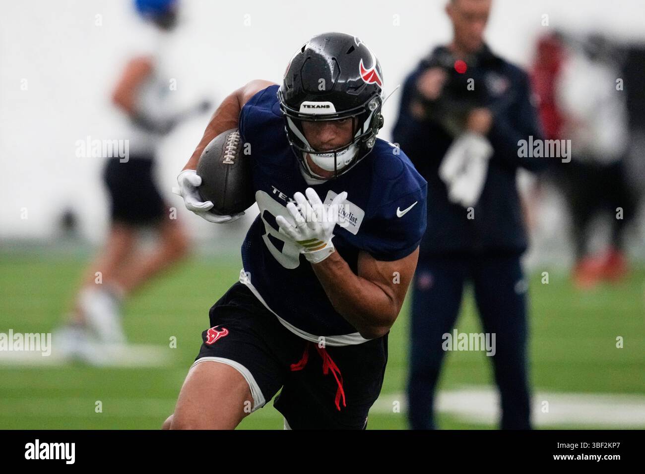 Houston Texans wide receiver Jayden Higgins works out during NFL ...