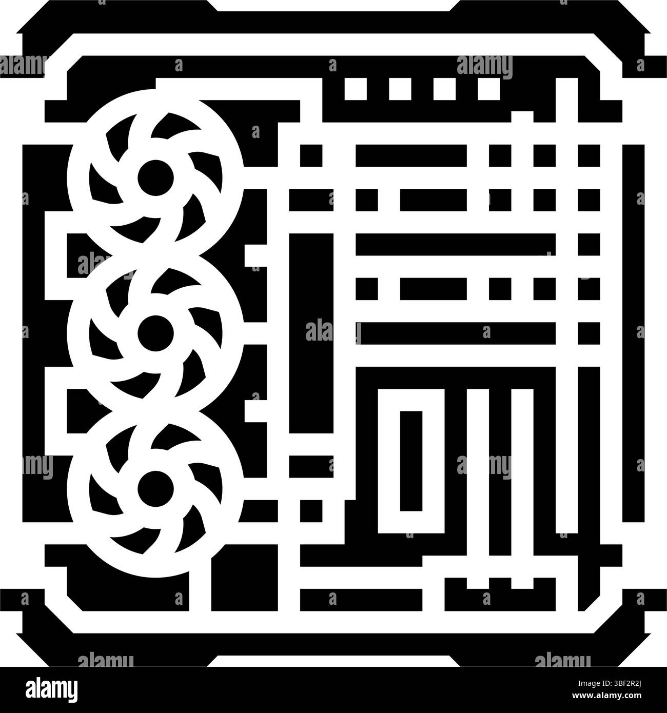 custom build open case gaming pc glyph icon vector illustration Stock ...