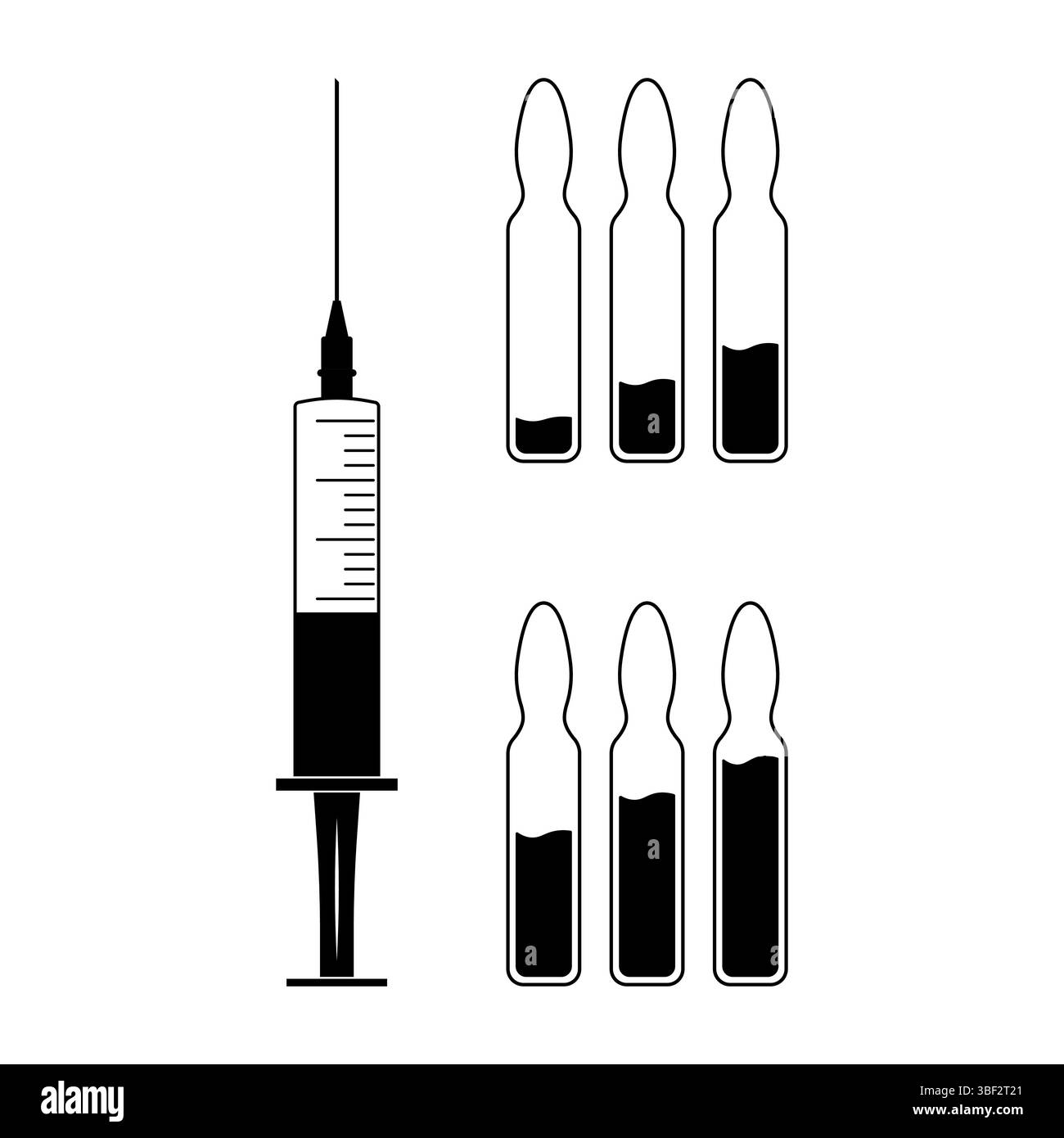 Syringe in glass vial Stock Vector Images - Alamy