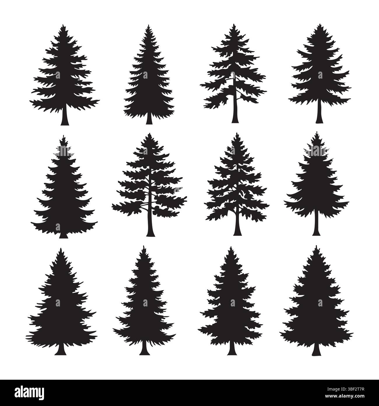 Line pine tree flower Cut Out Stock Images & Pictures - Alamy