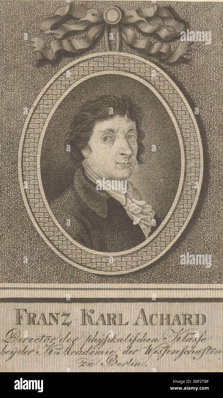 Portrait of Franz Carl Achard, Portrait of Franz Carl Achard in an oval ...