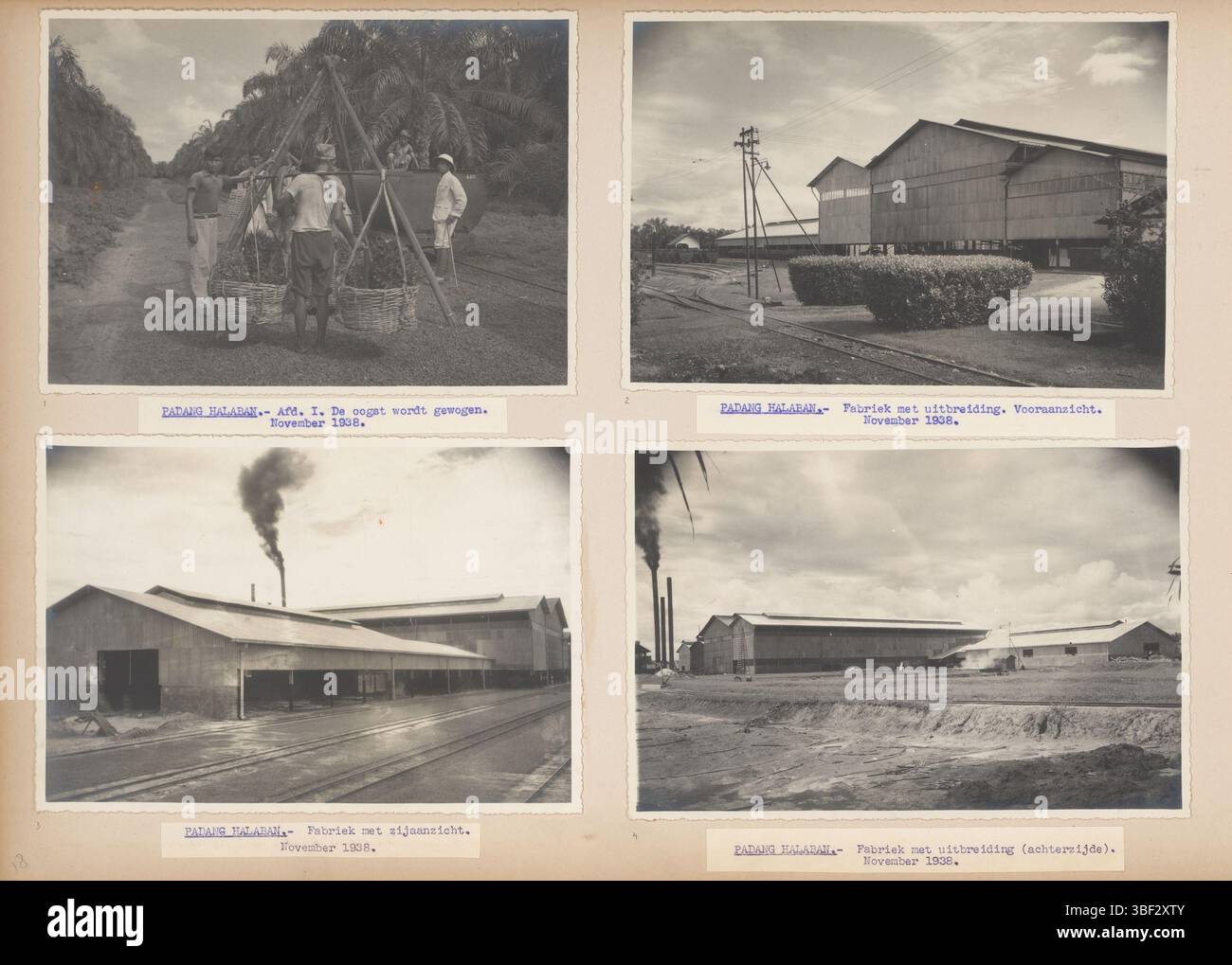 Sumatra, Oil factory on Padang Halaban, 1938, Sumatra, labels under the ...