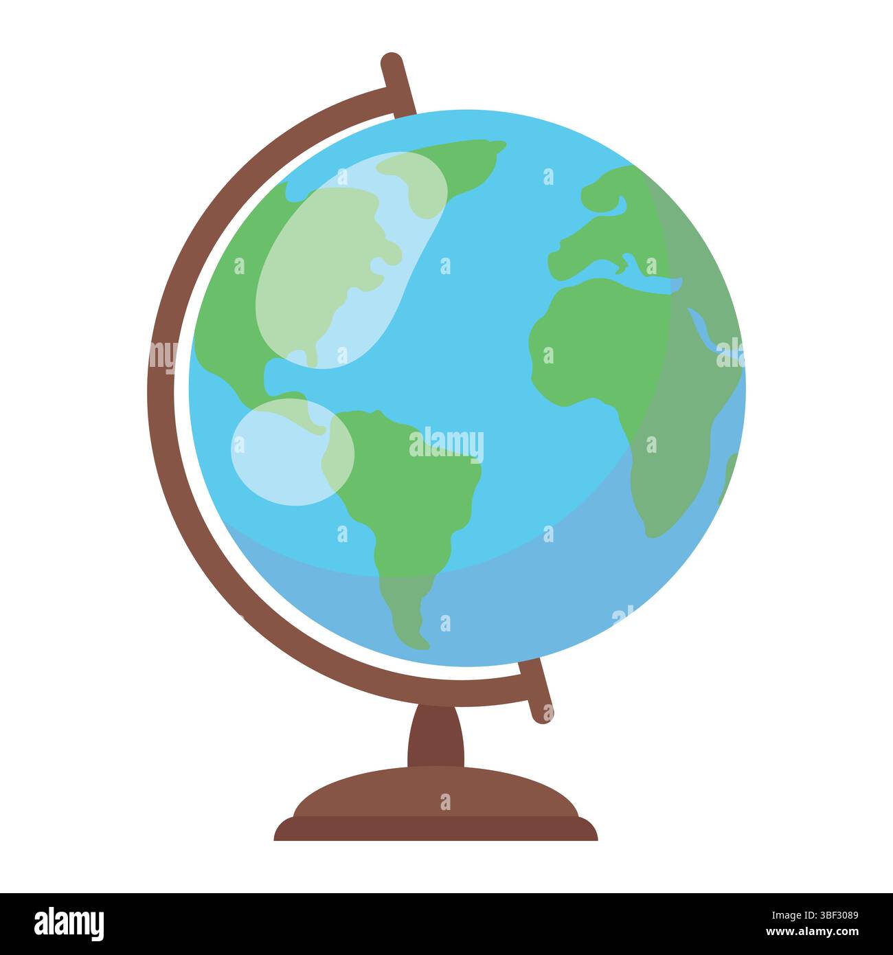 Cartoon globe. Isolated map of the world. Equipment for geography ...