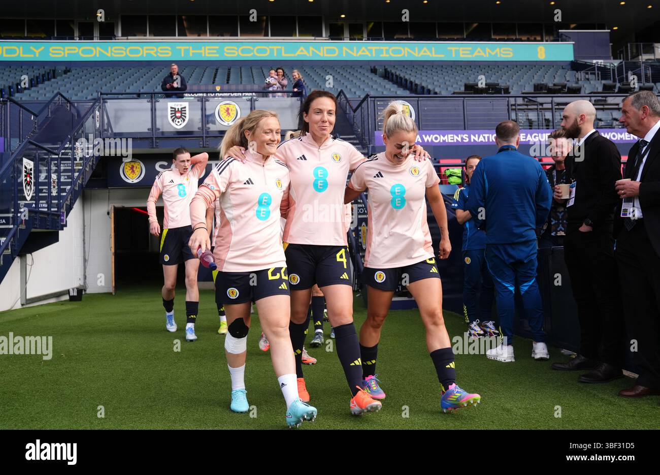 Scotland's Erin Cuthbert, Rachel Corsie and Kirsty Smith ahead of the ...