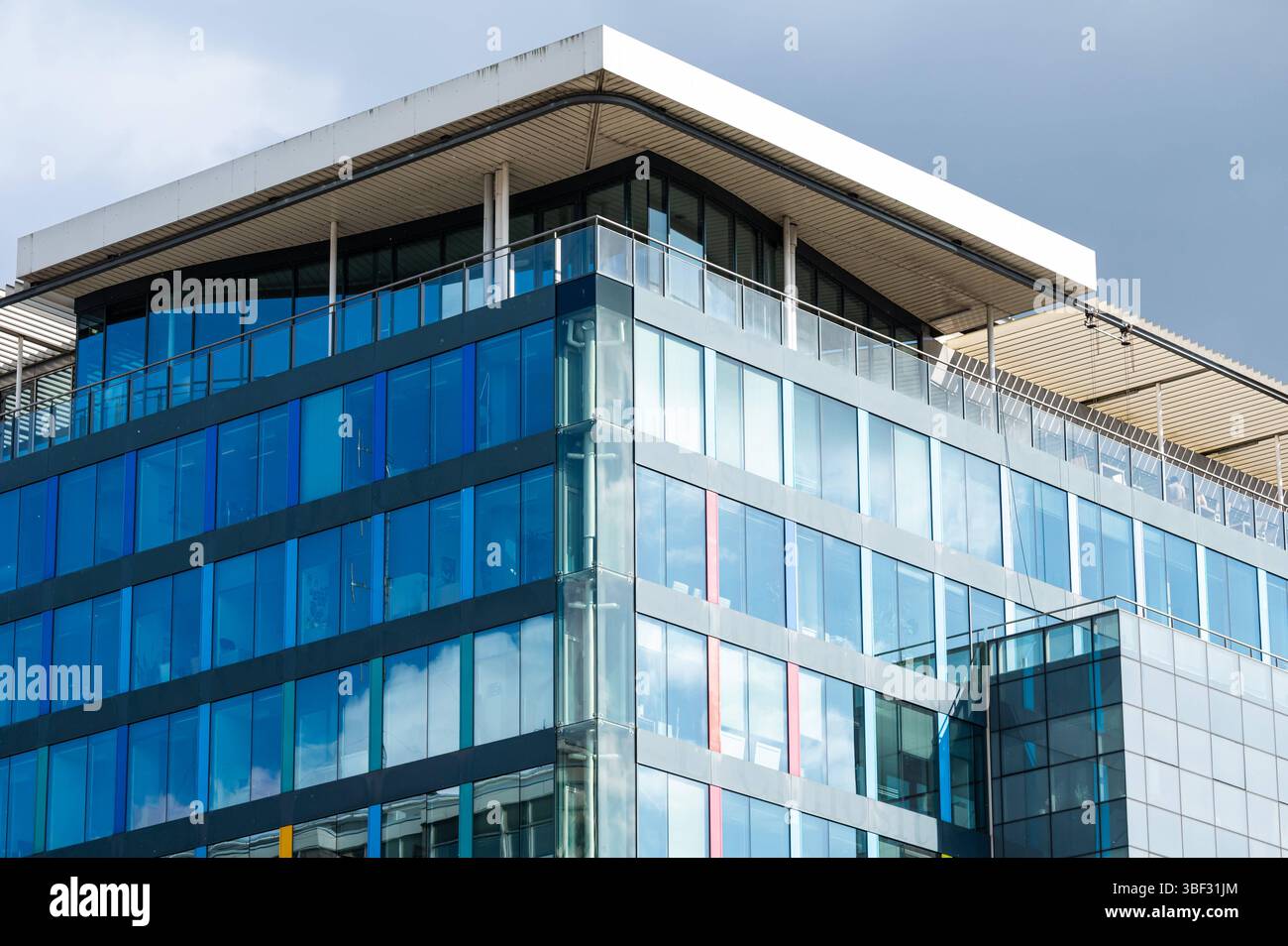 Abstract reflecting glass and steel construction of the Directorate ...