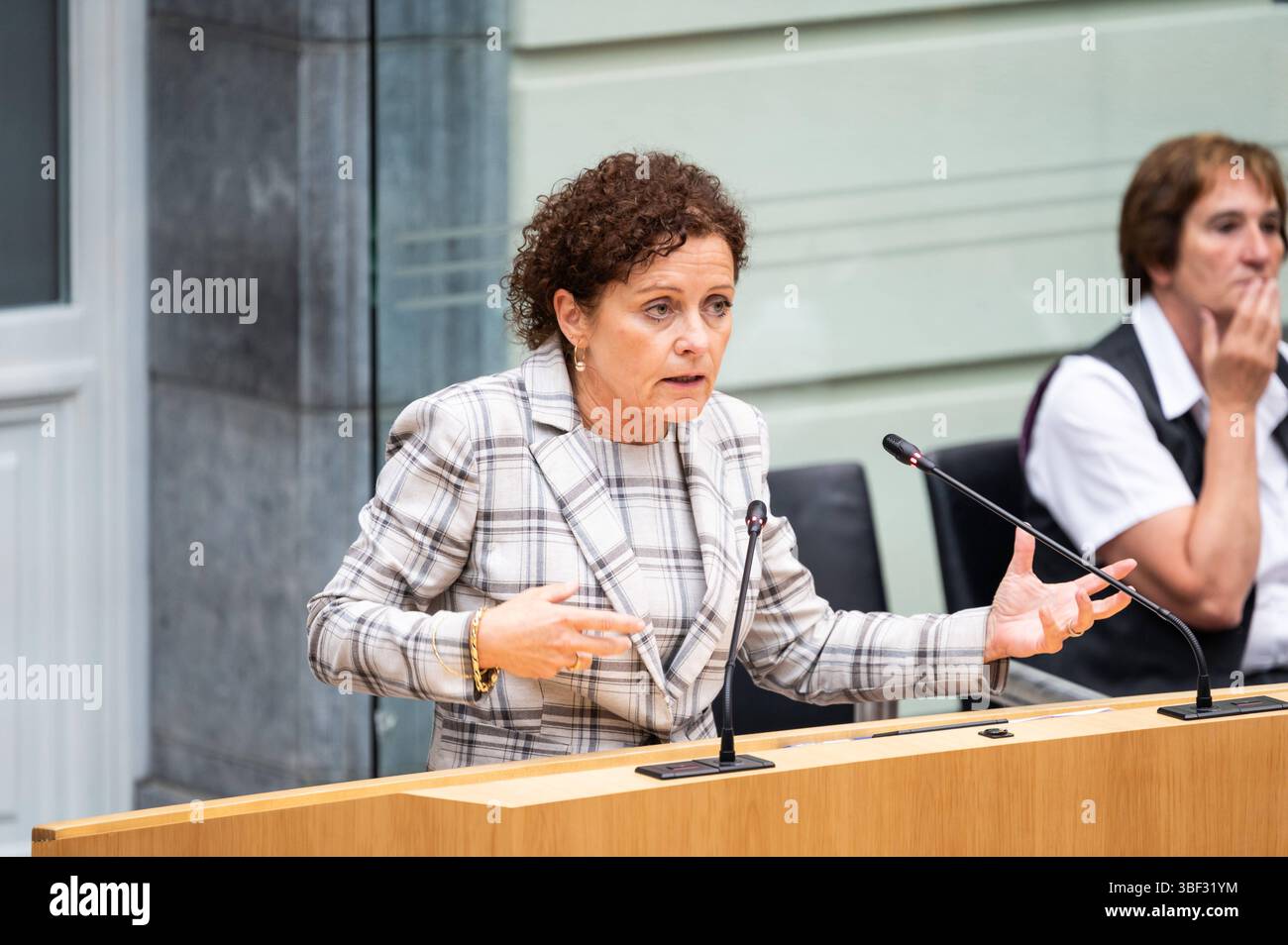 Lydia Peeters Open VLD at the Flemish parliament plenary meeting in ...