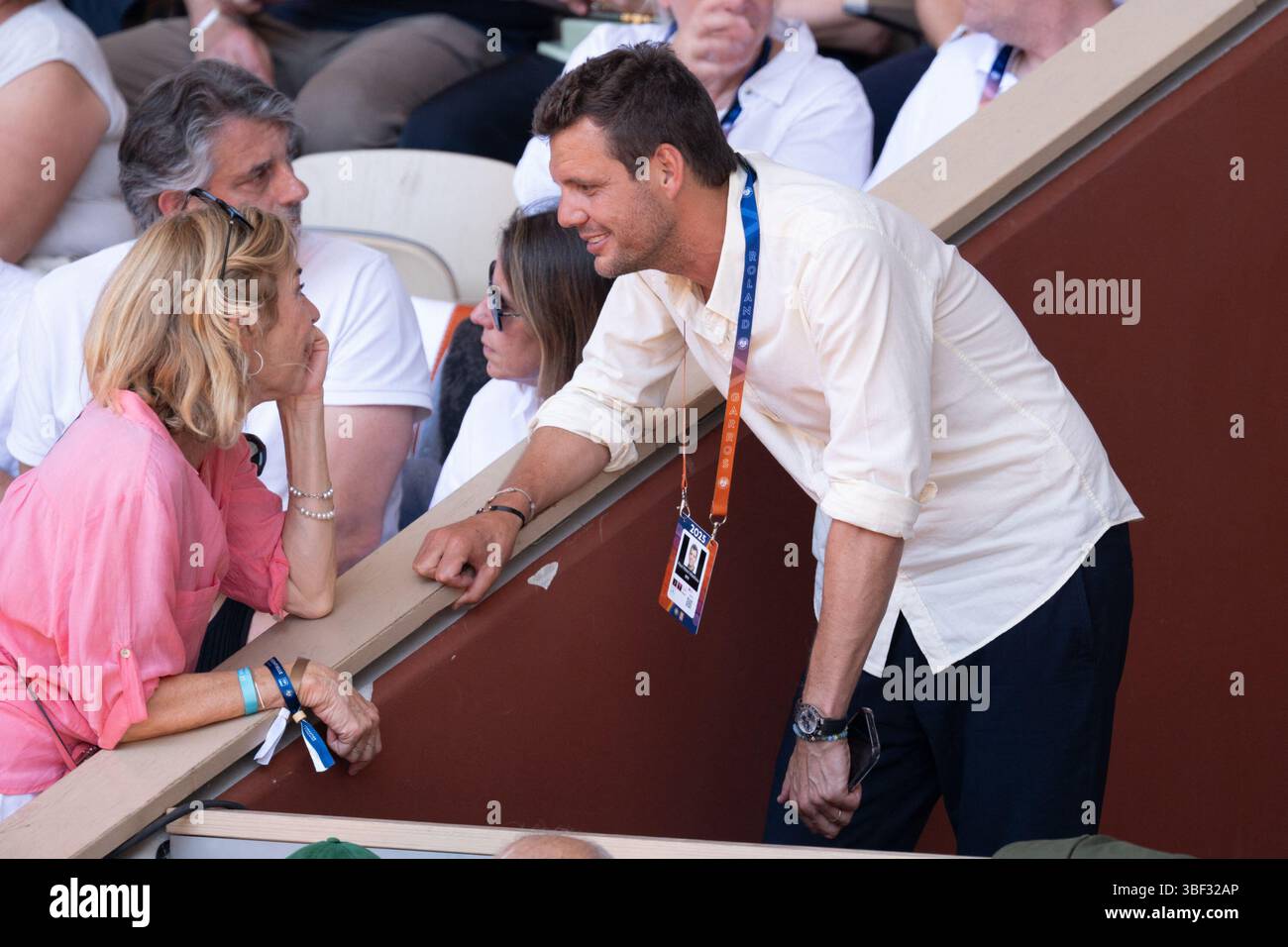 Michelle Laroque and Paul-Henry Mathieu attend the Roland Garros 2025 ...