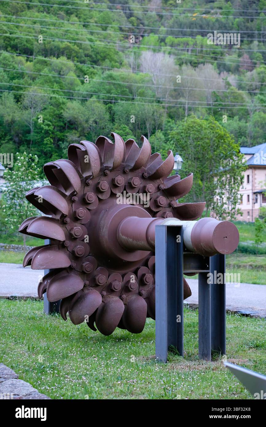 Old Cast Iron Pelton Water Turbine to Generate Electricity by Hydro ...