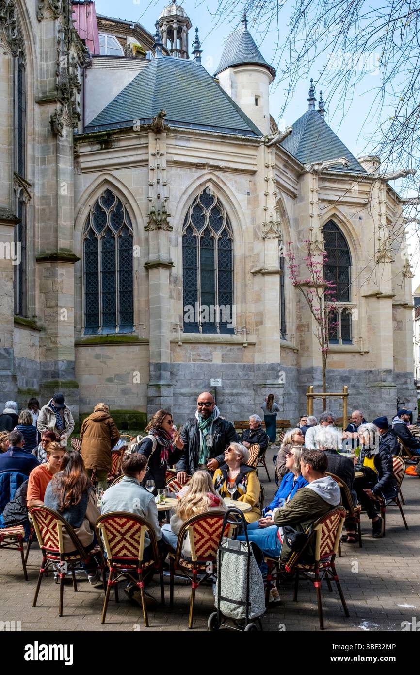 Local People Sitting Down At La Brazza Cafe/Restaurant, Dieppe ...