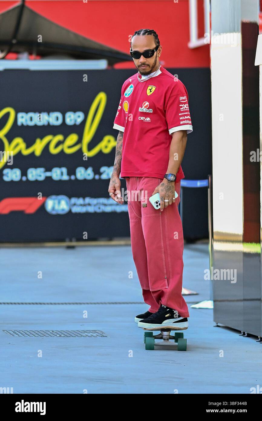 BARCELONA, SPAIN - MAY 30: Lewis Hamilton of Great Britain and Scuderia ...