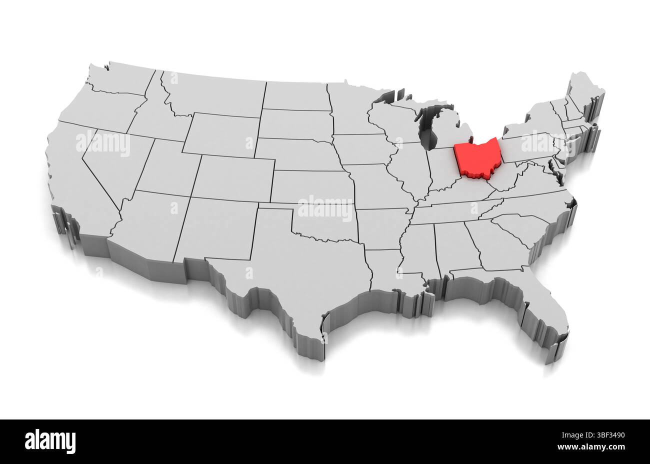 Ohio state map us Cut Out Stock Images & Pictures - Alamy
