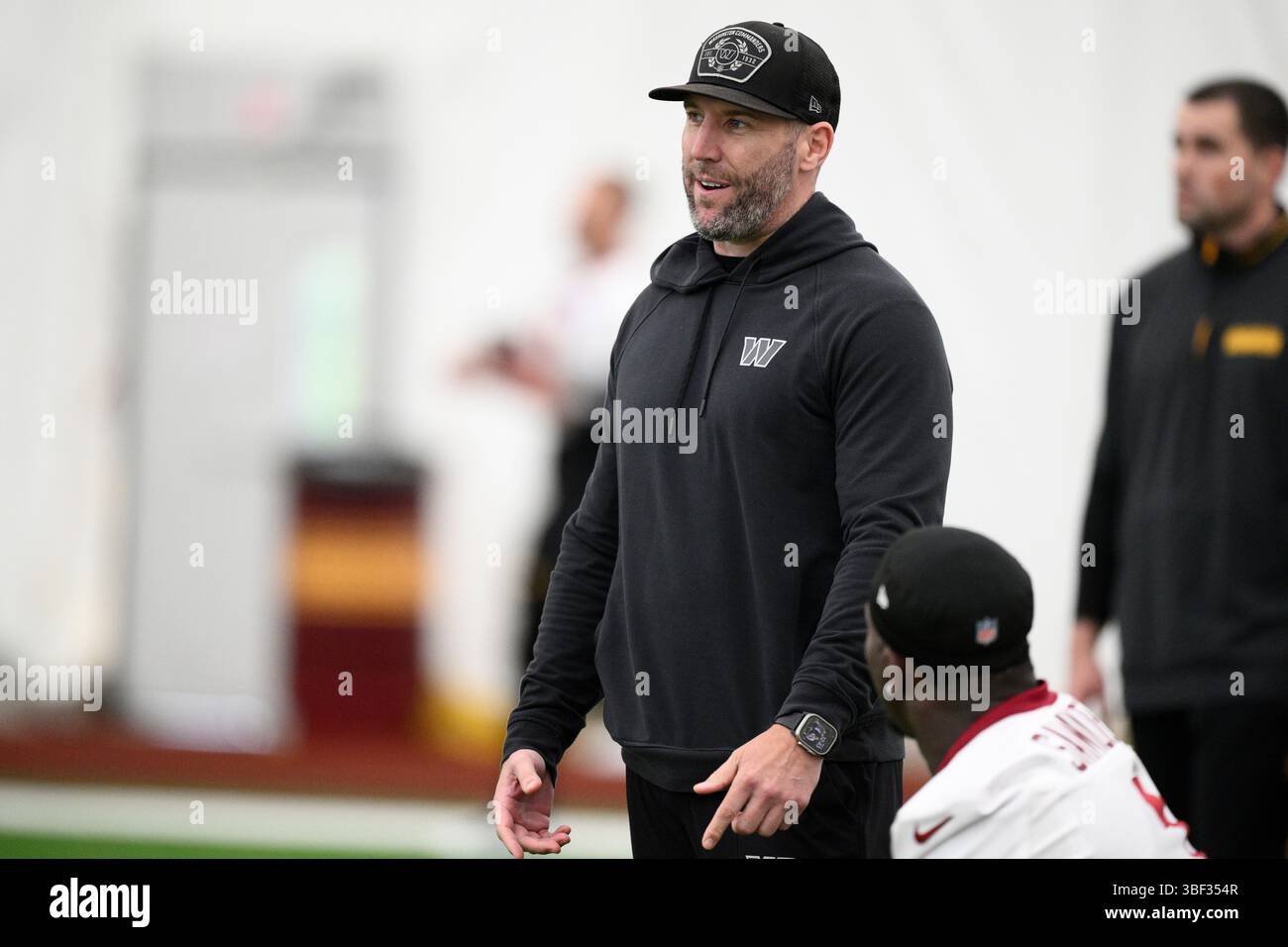 Washington Commanders general manager Adam Peters during NFL football ...