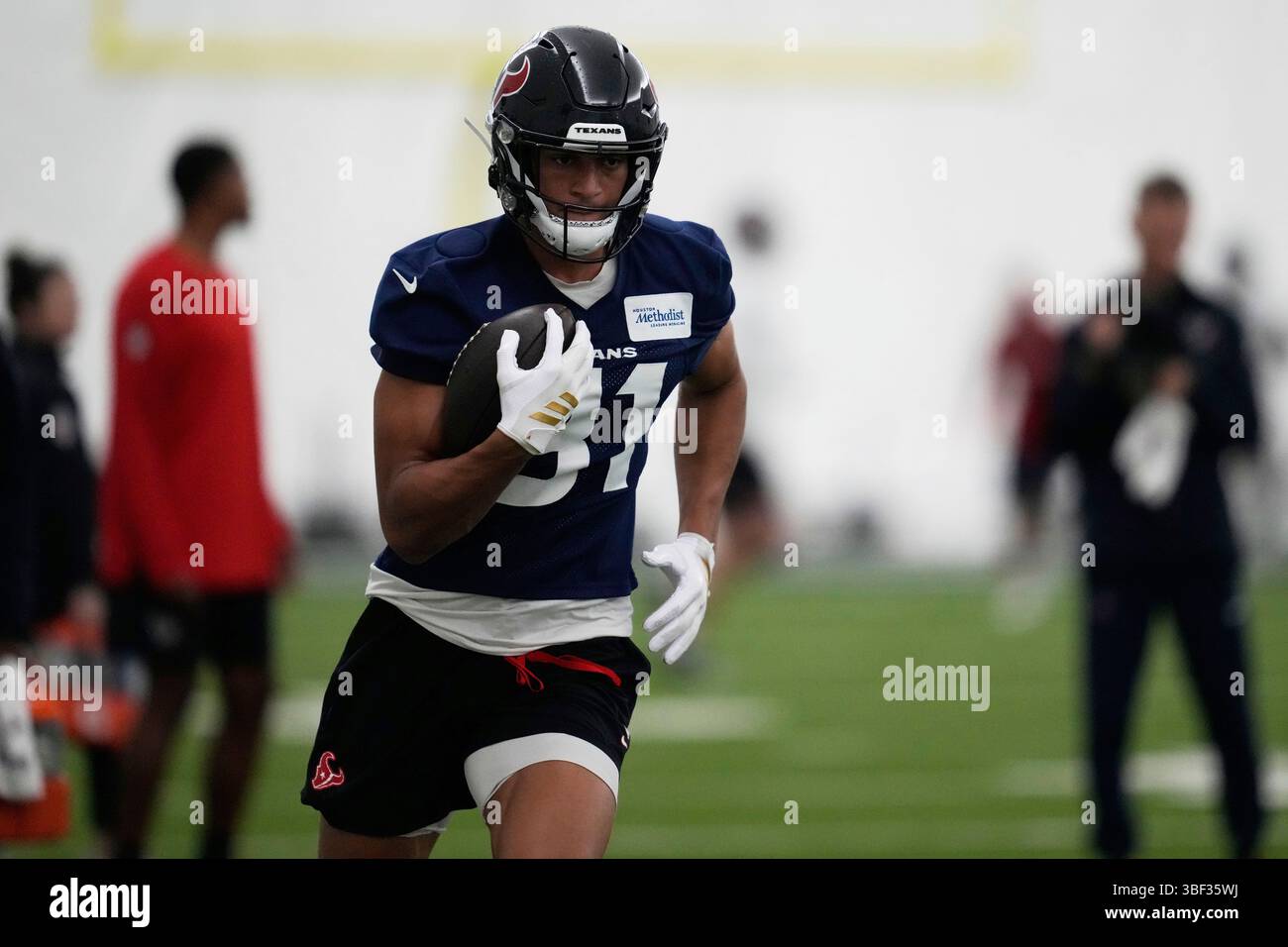 Houston Texans wide receiver Jayden Higgins (81) works out during NFL ...